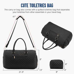 Bags | Luxury Quilted Overnight Bag | Poshmark